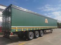 China Dump Semi-Trailer with Air Suspension and Steel Curtain of Multi-Purpose Truck Cargo for sale