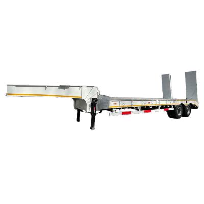 China Steel Flatbed Semi Trailer 40Ft Low Bed Semi-Trailer Tractor Trailer Low for sale
