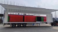 China Steel Tri Axle Hydraulic Wing Opening Box Van Semi Truck Trailer Bulk Goods Transport for sale