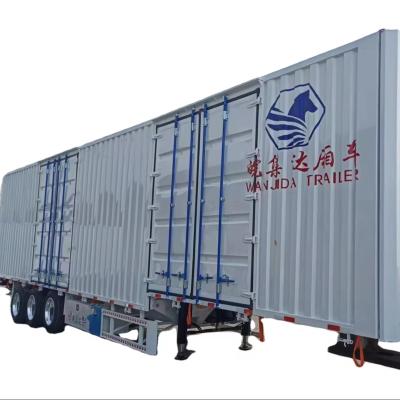 China Steel Curtain Side Dry Truck Semi Trailer with Aluminum Wall and Optional 3 Axles for sale