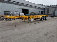 China Truck 2 Axle 20ft 40ft Shipping Container Chassis with Gooseneck Skeleton Semi-Trailer for sale