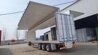 China 130 Ton 53 Ft Tarpaulin Side Curtain Box Open Container Semi-Trailer for Drinks and Vegetable for sale