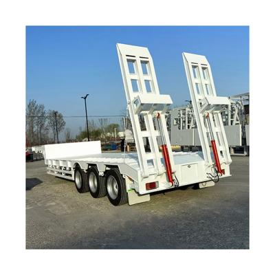 China Manufacturing 3 Axles Flatbed Trailer for Low Flatbed Semi-Trailer Customers Optional for sale