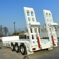 China Steel Flatbed Semi Trailer 3 Axle Low Flatbed Semi-Trailer for Limited Time Truck Trailer for sale