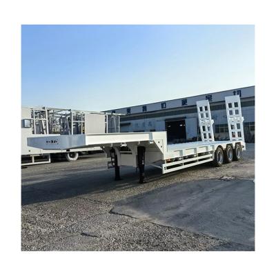 China Low Flatbed Semi-Trailer 40Ft for 13T-18T Load Capacity and Customizable Design for sale