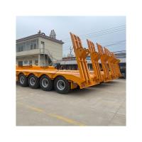 China Customers Optional 50-55 Ton 4 Axle Flatbed Semi Trailer with Long Low Bed Chassis for sale