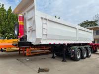 China 50T U Type Hydraulic Cylinder 4 Axles End Dump Trailer Tipper Semi Truck Trailer for sale