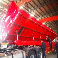 China 50 Tons Load Capacity Side Tipper Semi Trailer with Steel Body and Hydraulic Rod for sale
