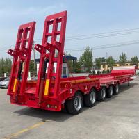 China 5 Axls Low Bed Semi Trailer With In For Max Payload 120T And Truck Trailer And Lowboy for sale