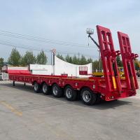 China 5 Axls Low Bed Semi Trailer With In For Max Payload 120T And Truck Trailer And Lowboy for sale