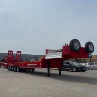 China 5 Axls Low Bed Semi Trailer With In For Max Payload 120T And Truck Trailer And Lowboy for sale