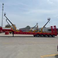 China 60 Tons Payload Lowboy Low Bed Flat Semi-Trailer for Heavy-Duty Equipment Transport for sale