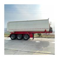 China Steel Tank-Type Rear Rollover Pull Sand And Gravel Semi-Trailer with 40T Max Payload for sale
