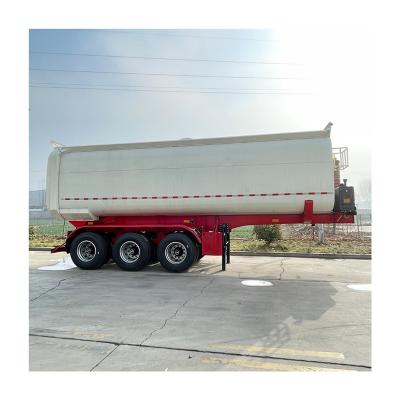 China Steel Tank-Type Rear Rollover Pull Sand And Gravel Semi-Trailer with 40T Max Payload for sale