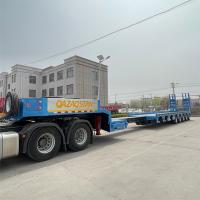 China Low Deck Low Bed Drop Deck Lowbed Truck Semi Trailer With Hydraulic Ramp for Truck Trailer for sale