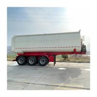 China Tank-Type Rear Rollover Pull Sand And Gravel Semi-Trailer with Mechanical Suspension for sale
