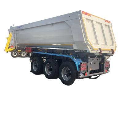 China 4 Axle 80T Aluminium Rear Hydraulic Tipping Dump Truck Semi-trailer for Used Sale for sale