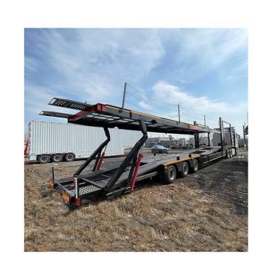 China 2 Axles Double Deck Auto Car Carrier Aluminum Overland Semi Truck Trailer for Cars Transport for sale