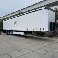 China Tri-Axle 60 Ton Van Curtain 3 Axle Cargo Truck Trailer 120Cbm Side Curtain Trailer for sale