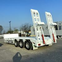 China 60Ton 3 Axle Hydraulic Extendable Gooseneck Low Bed Trailer with 100 Ton Capacity for sale