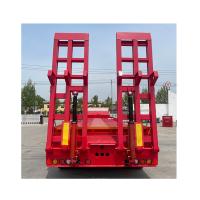 China 18 Meter Long Low Bed Semi-Trailer Heavy-Duty Equipment Trailers with 120T Max Payload for sale