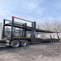 China 40T Max Payload Hydraulic Double Deck Steel Chassis Semi Truck Trailer for Car Carrier for sale
