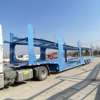 China 40T Max Payload Hydraulic Double Deck Steel Chassis Semi Truck Trailer for Car Carrier for sale