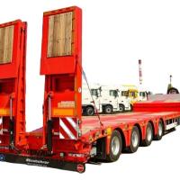 China HUAXIANG3 4 Axle Gooseneck Cargo Truck Trailer with 900000KG Max Payload Capacity for sale