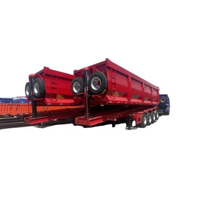 China HUAXIANG 45 cubic meter U shape 4 axles dump Trailers tipper semi trailer truck for high payload for sale