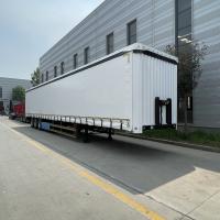China Semi-Trailer 3 Axle Dry Van Goods Transport Trailer Box with and Side Pvc Curtain for sale