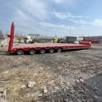 China 40TON Max Payload Lowboy Trailer Heavy-Duty Trailer for Equipment Transportation for sale