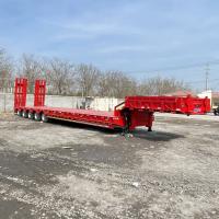 China 40TON Max Payload Lowboy Trailer Heavy-Duty Trailer for Equipment Transportation for sale
