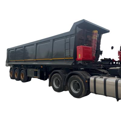 China 80T Aluminium Rear Hydraulic Tipping Dump Semi-trailer with Mechanical/Air Suspension for sale