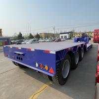 China Lowboy Low Loader Bed Lowbed Semi Truck Trailer for Heavy Duty 3axles Excavator Transport for sale