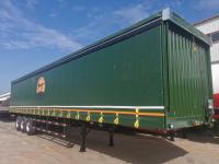 China Customers Optional 3 Axles Green 40Ft 45Ft Pvc Curtain Side Semi Trailer for Truck for sale