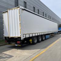 China Customers Optional 3 Axles Green 40Ft 45Ft Pvc Curtain Side Semi Trailer for Truck for sale