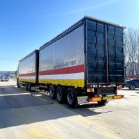 China Train B 3 axle 40ft Curtainsider Trailer with Max Payload 30000 kg 14000*2480*1260mm for sale