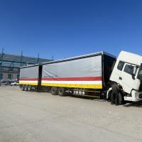 China Train B 3 axle 40ft Curtainsider Trailer with Max Payload 30000 kg 14000*2480*1260mm for sale