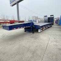 China 3 4 Axles Lowbed Semi Trailers Truck lowboy Trailer semi for Heavy Duty Transportation for sale