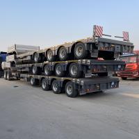 China Semi-Trailer of European Style 4-Axle Pull-Out Low-Bed Trailer with 10ton Max Payload for sale