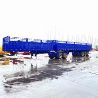 China Max Payload 30000 kg 2024 Design 3 Axle 4 Axle Side Drop Fence Truck Semi Trailer for sale
