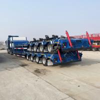 China 3 Axis 4 Axle 60 80 100 Tons Lowbed Semi Trailer for Transporting Construction Vehicles for sale