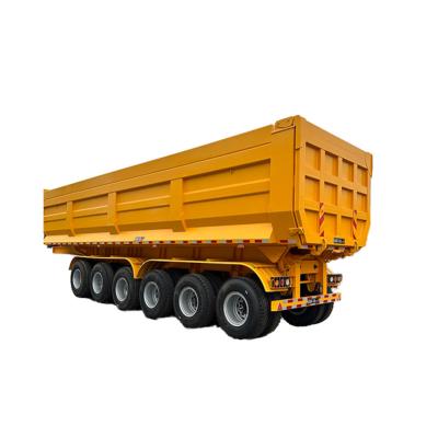 China Hydraulic Tipper Dumping Tipping End Dump Semi Trailers 120T Max Payload Air Suspension for sale