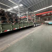 China Max Payload 100TON Semi-Trailer 6 Axles Flat Track Trailer for Heavy Cargo Transport for sale