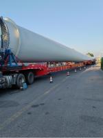 China Customized Steel 56m Wind Turbine Blade Special Gooseneck Lowbed Flatbed Semi Trailer for sale
