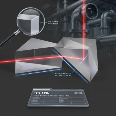 China Customizable Optical Right Angle Glass Crystal Ball Prism K9 BK7 90 Degree Light Deviation for sale