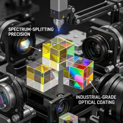 China Custom Optical Glass Cube Beam Splitter 10-150mm X Cube Photography Prism for sale