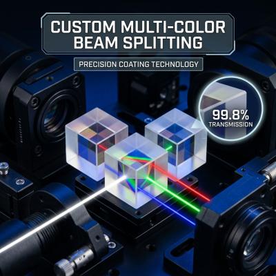 China Custom Optical X-cube Prisms BK7 Quartz Beamsplitter 2mm to 120mm Beam Splitter for sale