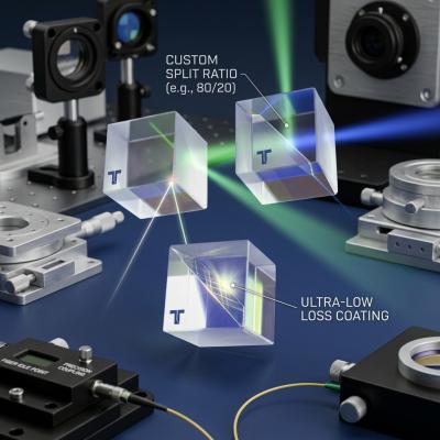 China ZnSe CaF2 Polarization Beam Splitter Corner Cube Prism 3-100mm Size Range with ±0.01mm Tolerance for sale