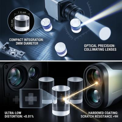 China 5mm Plastic Acrylic PMMA 60/40 Glass Optical Rod Lens 100mm Diameter for Laser and Imaging Applications for sale